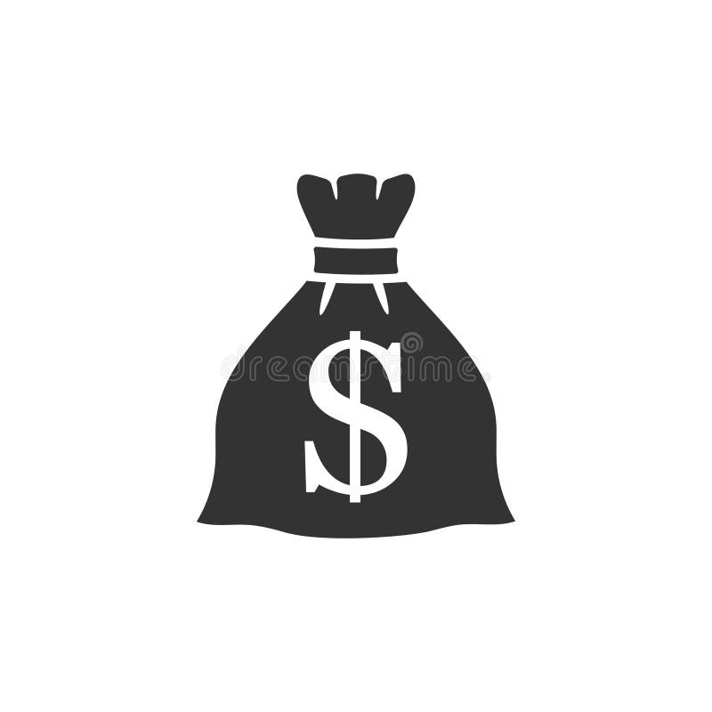 Money Bag Icon in Modern Flat Style Sign Vector Stock Vector ...
