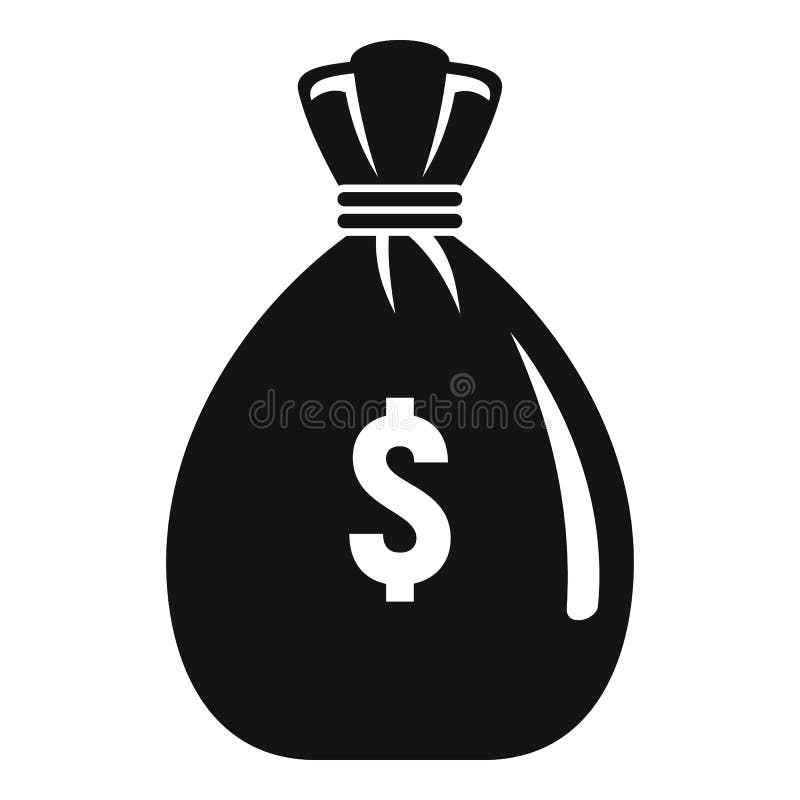 Money Bag Icon, Simple Style Stock Vector - Illustration of moneybag ...