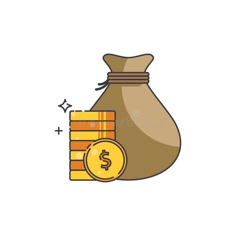 Money bag Logo icon stock vector. Illustration of marketing - 334246380