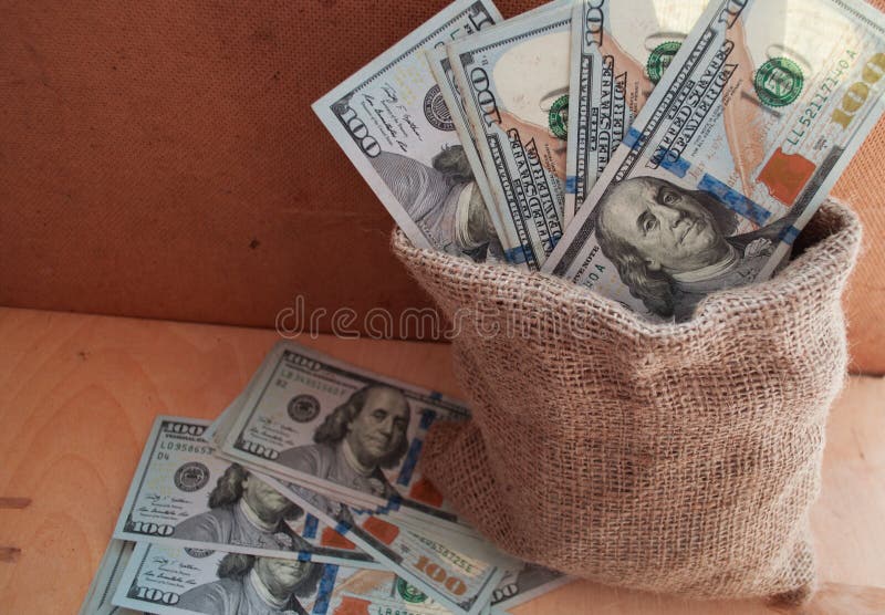 Money Bag. Make a Bag of Money. Bag with Dollars Stock Image - Image of ...