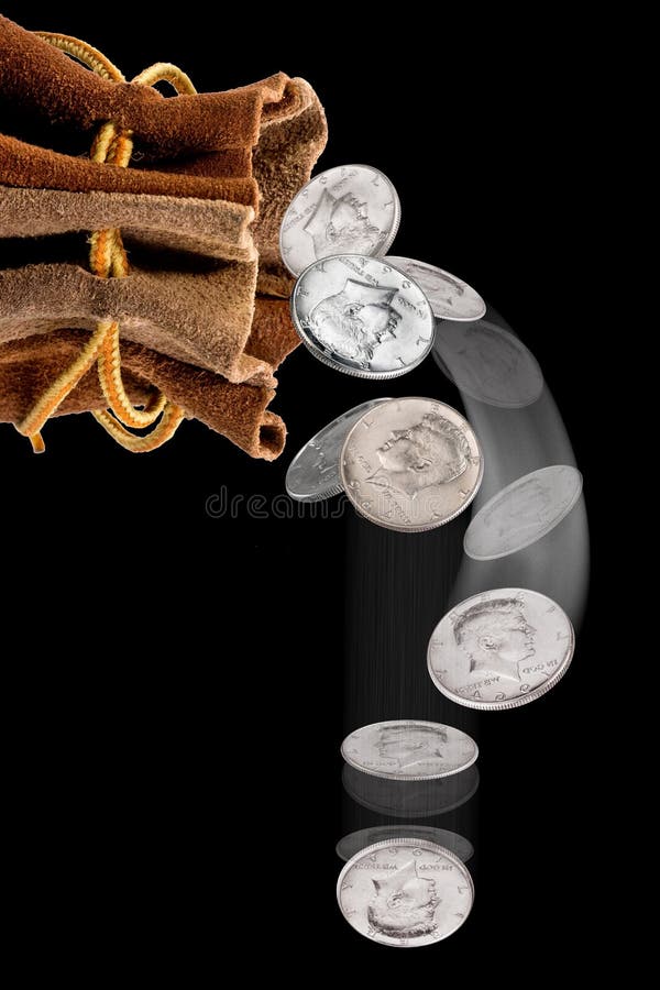 Money Bag of Silver Dollars. Stock Photo - Image of president, american ...