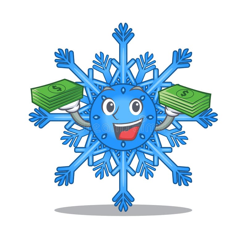 With Money Bag Snowflake Isolated with in the Mascot Stock Vector ...