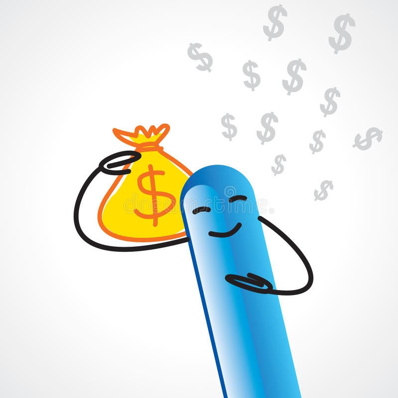 Money Bag with Sticky Figure Stock Vector - Illustration of america ...