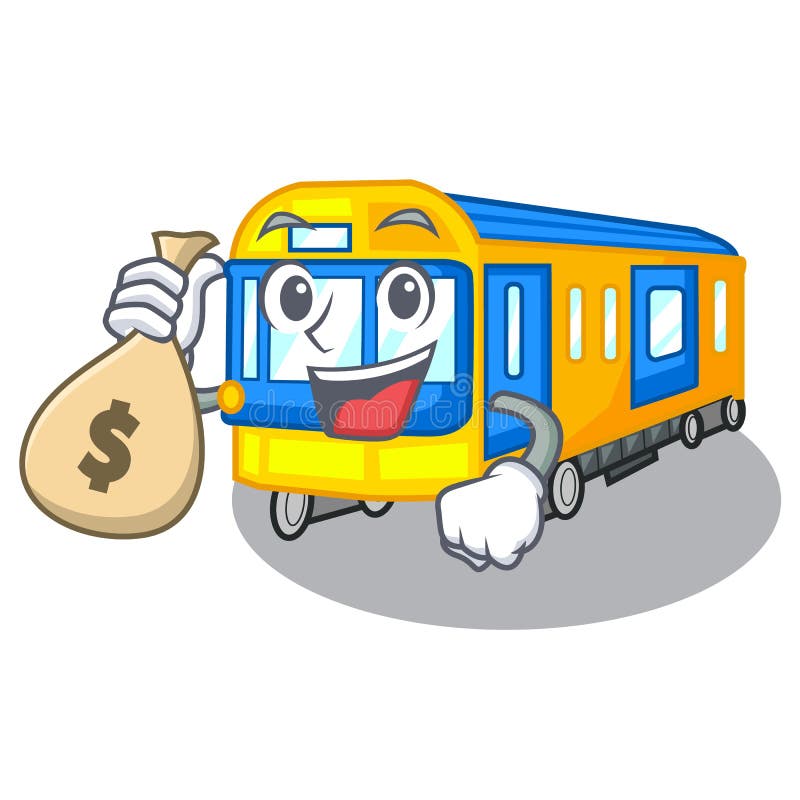 With Money Bag Subway Train in the Shape Characters Stock Vector ...