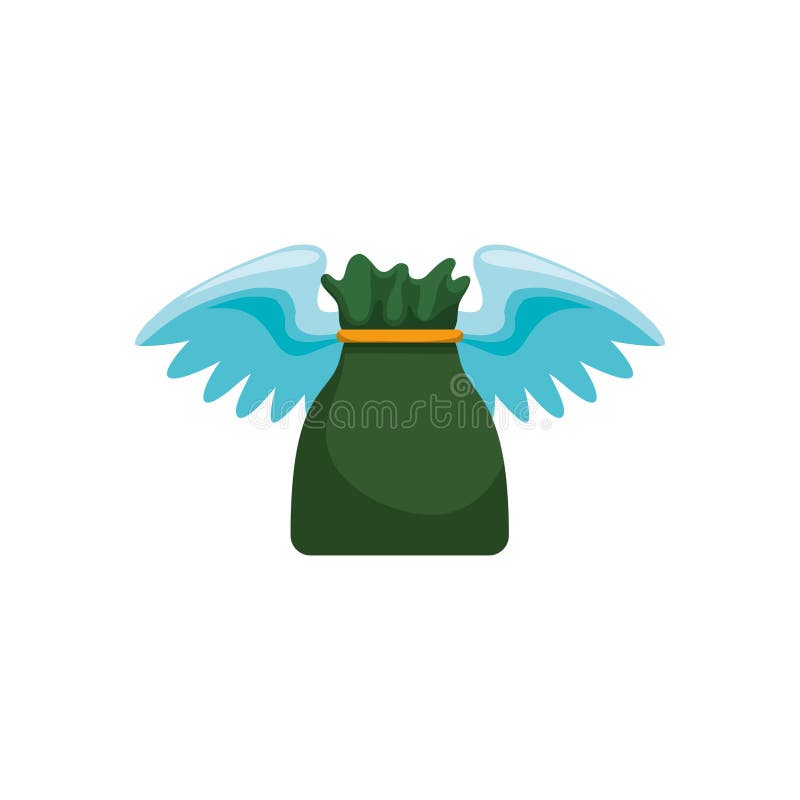 Money bag with wings stock illustration. Illustration of coin - 89350230