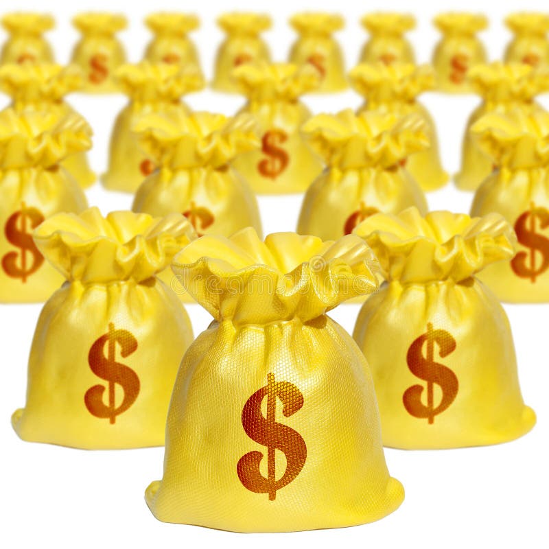 Money Bags With Dollar Sign Stock Image - Image of investment, mesh ...