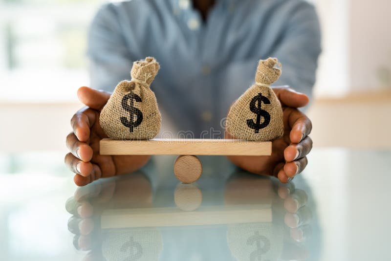 Money Balance on Scales stock photo. Image of balance - 247269898