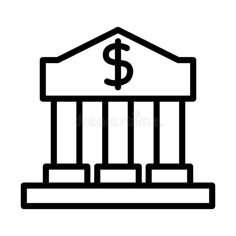Money Bank Building Icon Line Stock Vector - Illustration of design ...