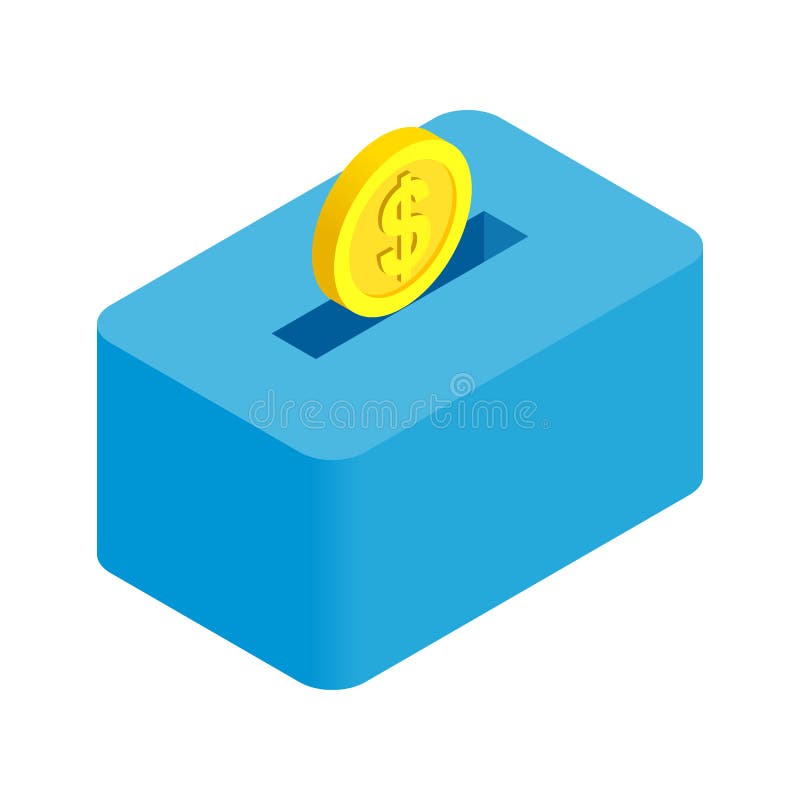 Money Bank Isometric 3d Icon Isolated Stock Vector - Illustration of ...