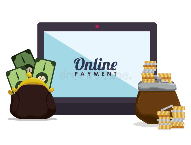 Money Bank and Online Payment Stock Vector - Illustration of financial ...