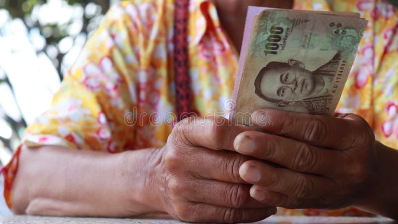 Thai Baht Money Count, Close-up Thai Baht Banknotes in Hand, Business ...