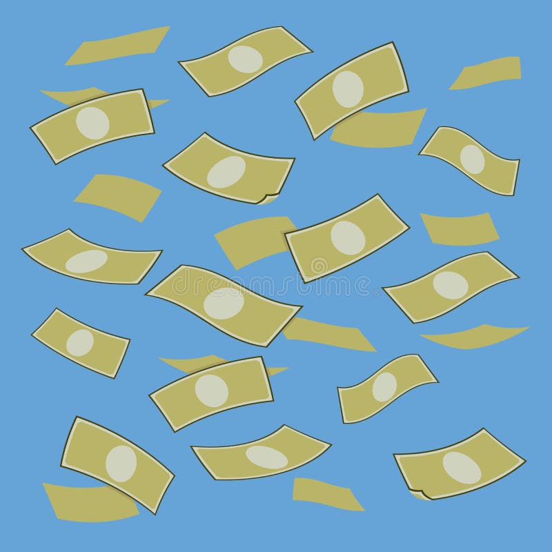 Money Banknotes Blowing in the Wind Background Stock Vector ...