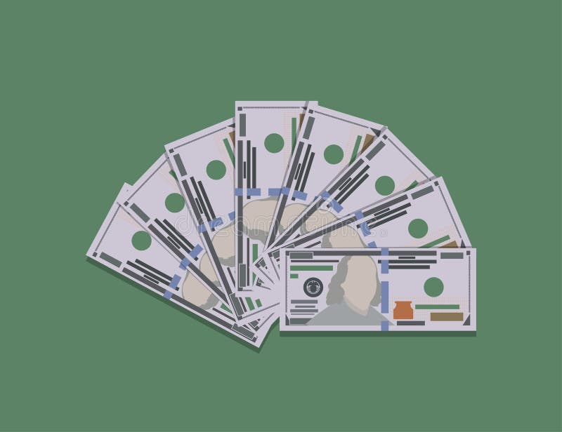 Money Banknotes Fan in a Flat Design. Vector Illustration Stock Vector ...