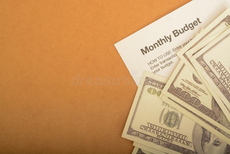 Money Banknotes and Monthly Budget Paper Sheet Stock Photo - Image of ...