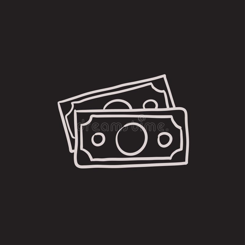 Money Banknotes Sketch Icon. Stock Vector - Illustration of icon, bills ...