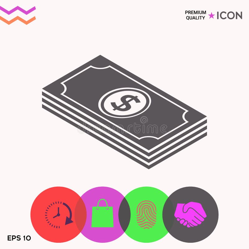 Money Banknotes Stack with Dollar Isometric Icon Stock Vector ...