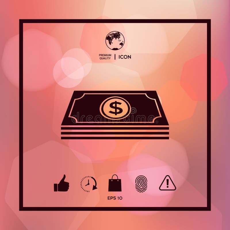 Money Banknotes Stack with Dollar Symbol - Icon Stock Vector ...