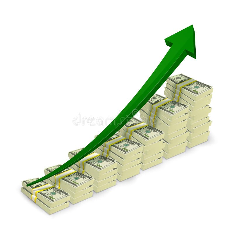 Wealth Graph Stack Coins Stack 3d Illustration Of A Money Graph Made