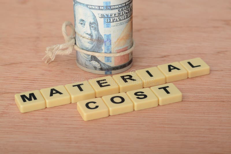 Money Banknotes with Text MATERIAL COST Stock Image - Image of system ...