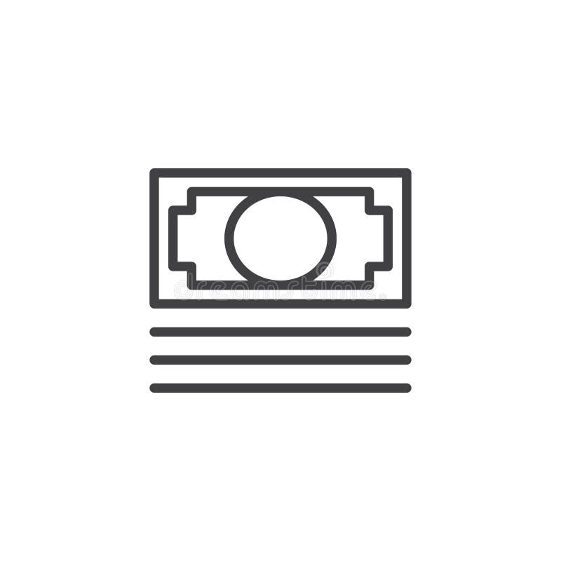 Stack of money line icon stock vector. Illustration of financial ...