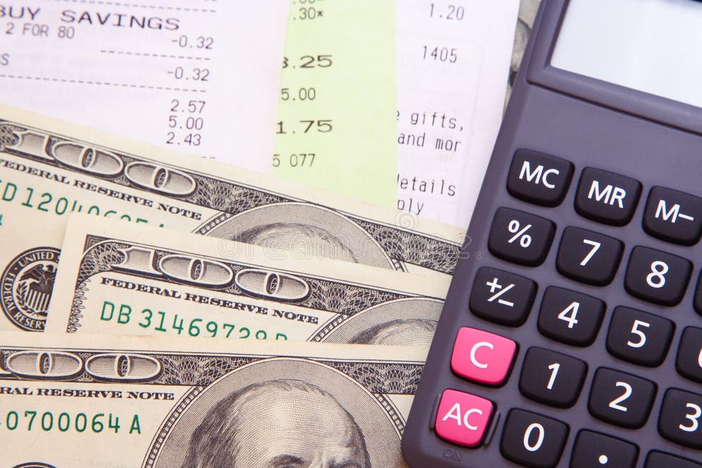 Money, Bills, & Calculator Stock Image - Image of number, miscalculate ...