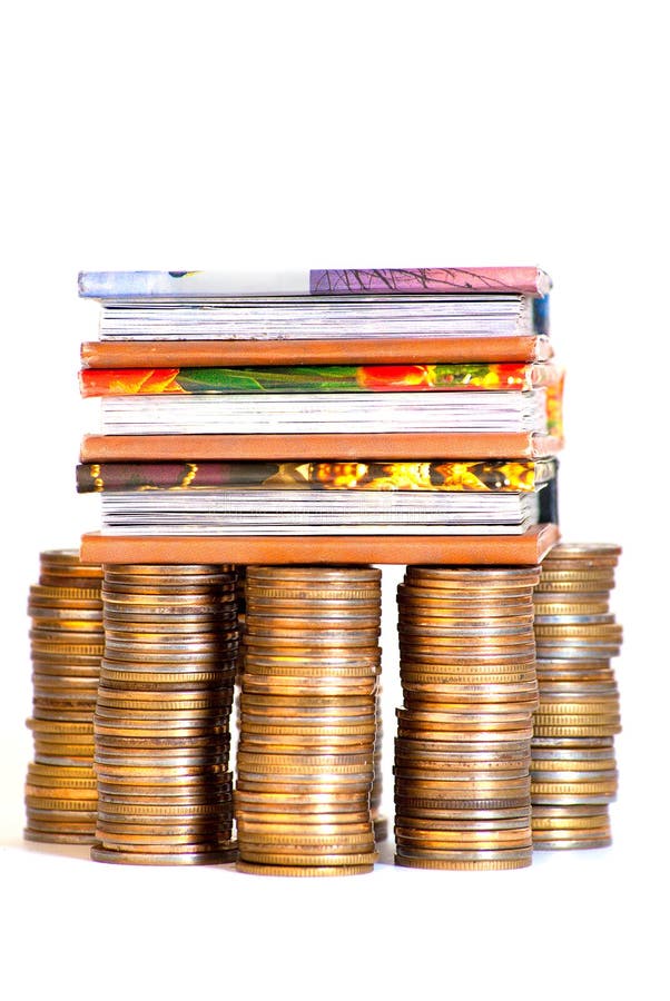 Money and books stock image. Image of book, white, cylinder - 13930651