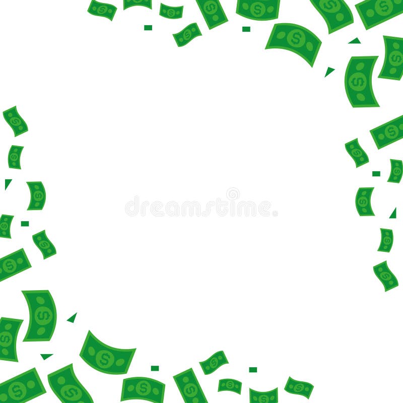 Money Border Scattered Bills Corner Frame Minimal Layout Vector Stock ...