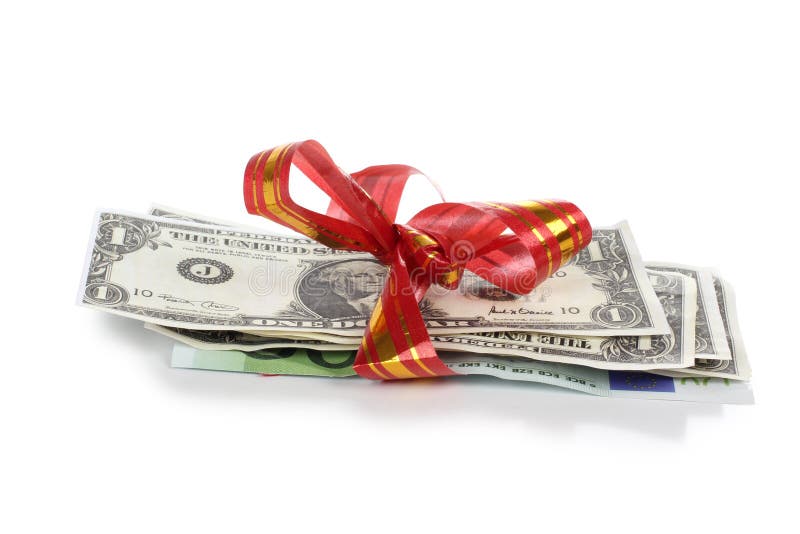Money and bow stock image. Image of present, donation - 28957059