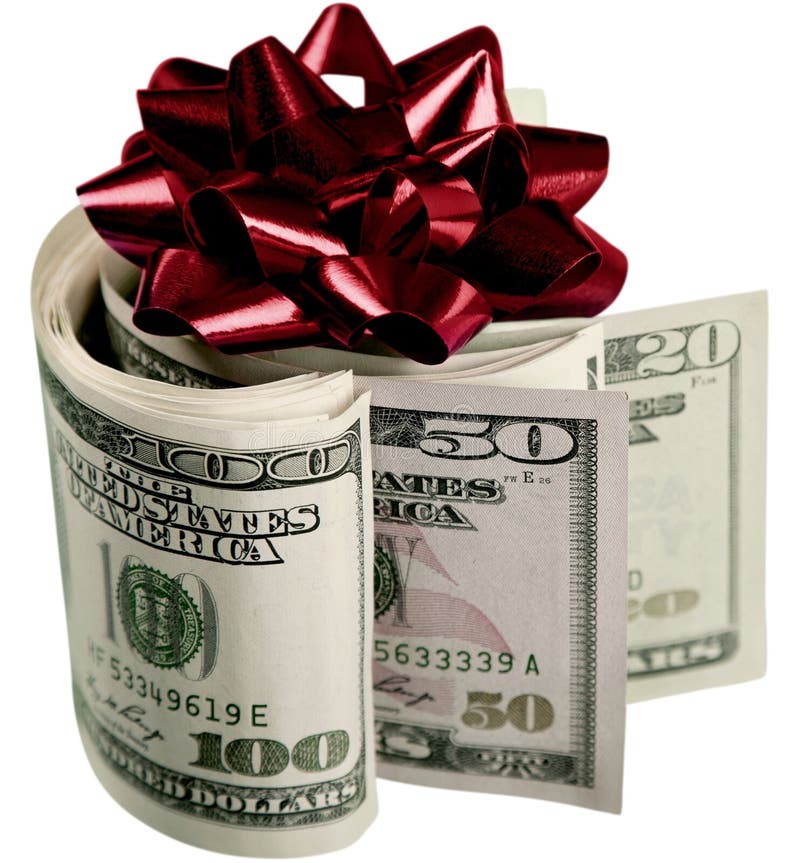 Stack of Money with Bow stock photo. Image of note, profit - 7136802