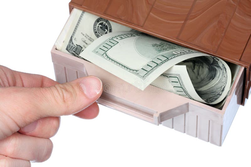 Mailbox and buncle of cash stock photo. Image of dollar - 7269254