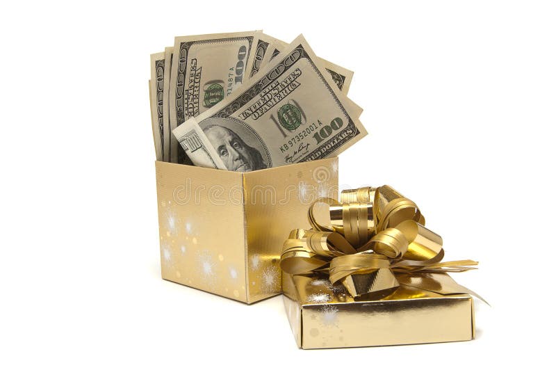 Money in the box stock photo. Image of money, present - 28128868
