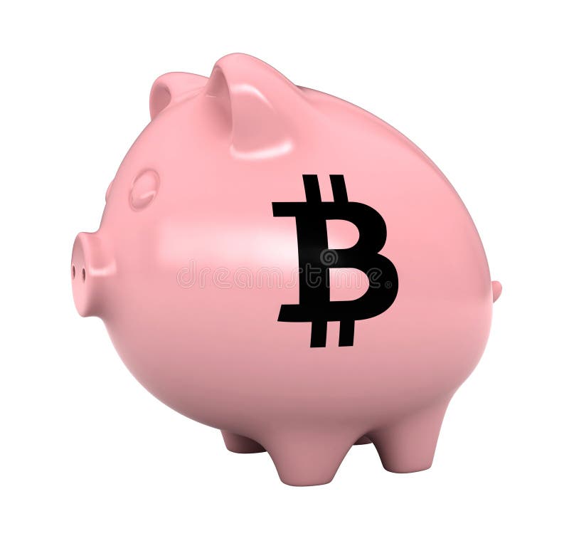 Money Box with Bitcoin Symbol Stock Illustration - Illustration of ...