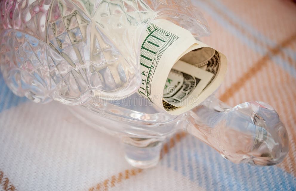 Crystal Turtle with Money. 100 Dollars in a Box Stock Image - Image of ...