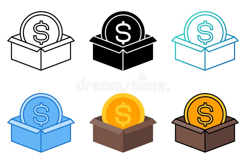 Money Box in Flat Style Isolated Stock Vector - Illustration of ...