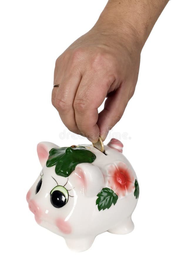 Money box and hand of man stock photo. Image of hand - 11349930
