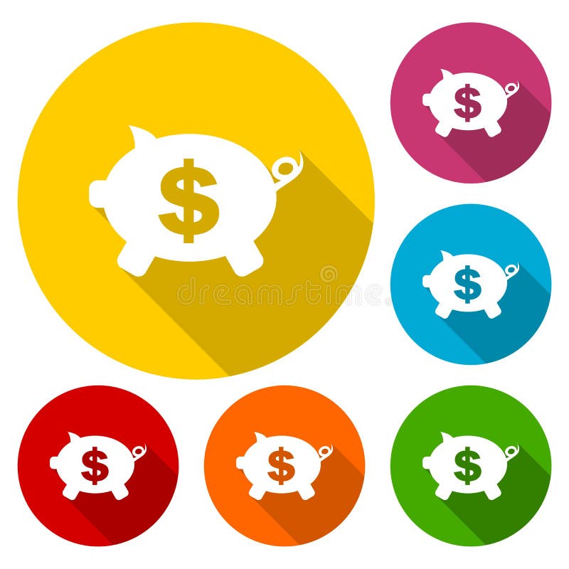 Money Box icons set stock vector. Illustration of deposit - 83731975