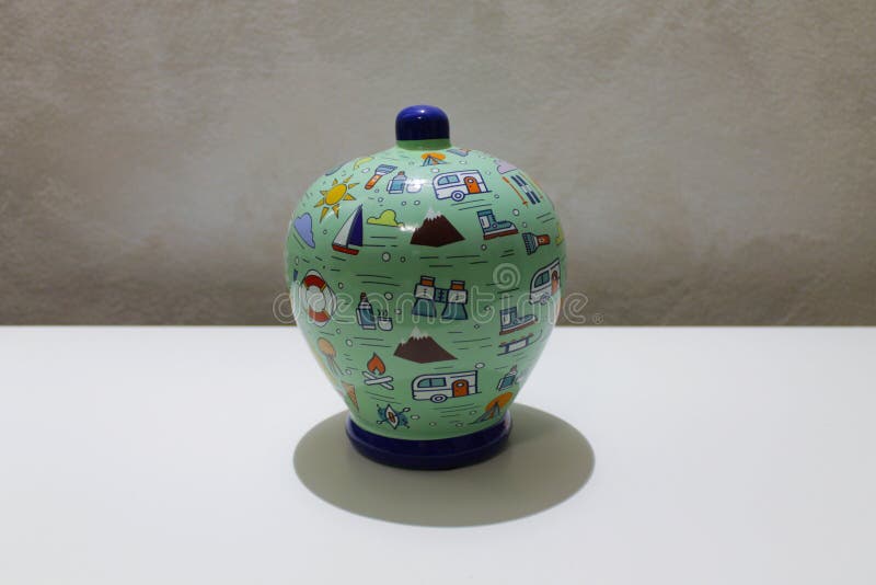 Money Box on a table stock photo. Image of design, blank - 100173506