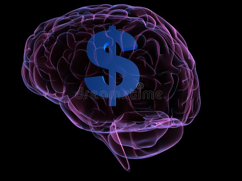 Money brain stock illustration. Illustration of metal - 4418402