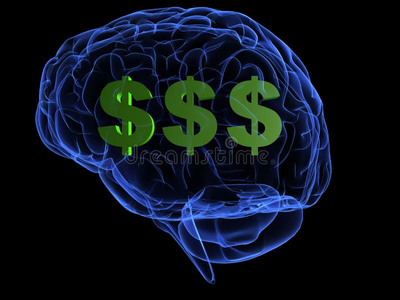 Money brain stock illustration. Illustration of graphic - 4418395