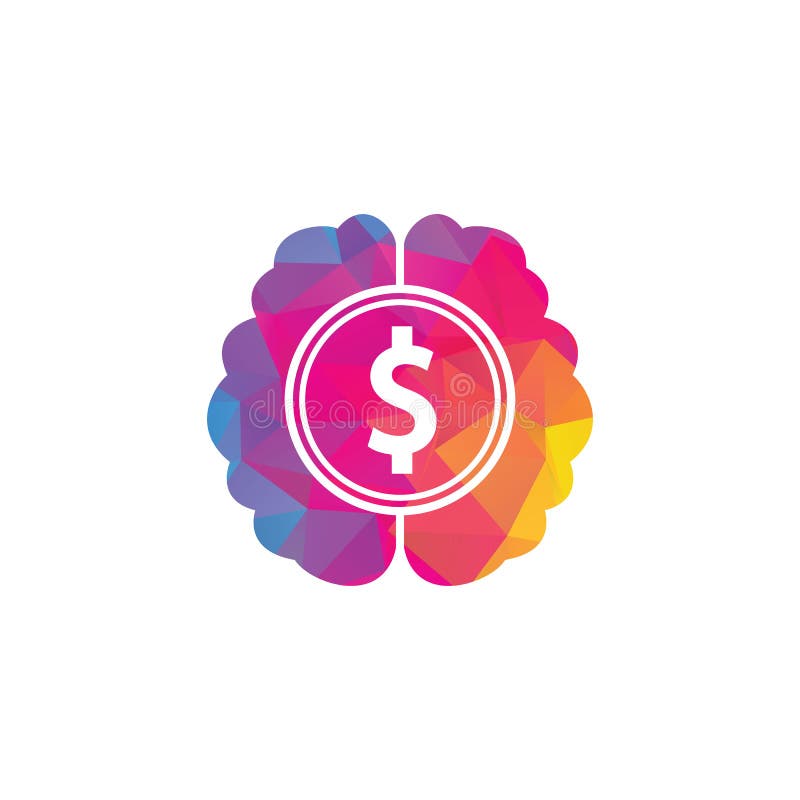 Money Brain Icon Logo Design Element. Stock Vector - Illustration of ...