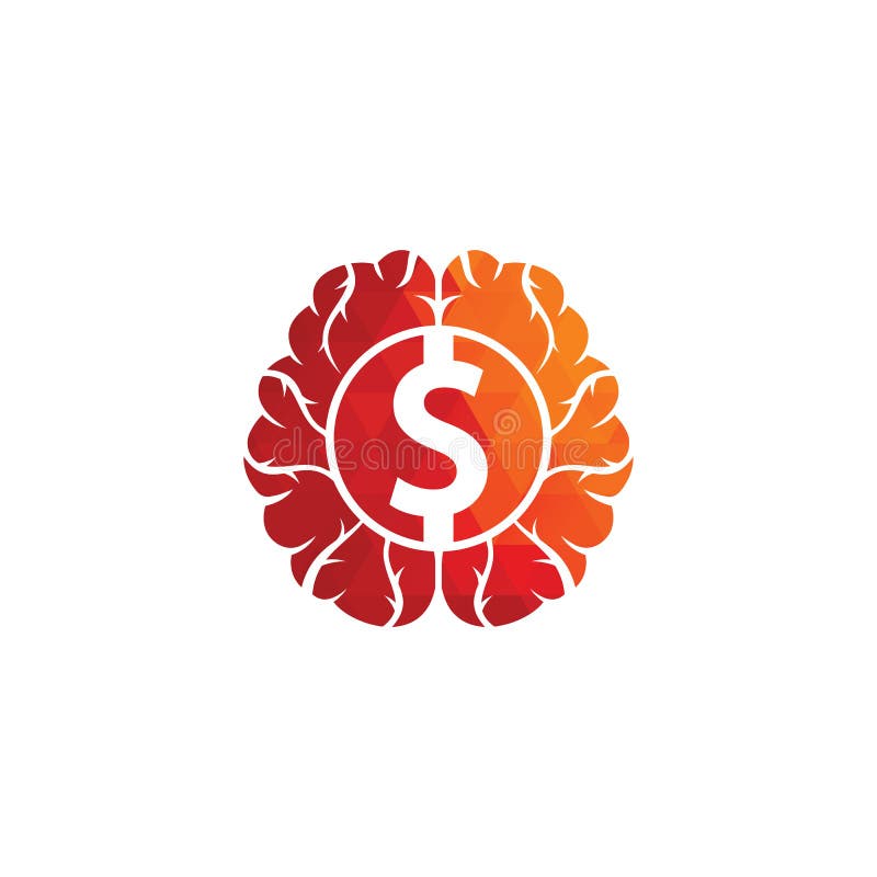 Money Brain Icon Logo Design Element. Stock Vector - Illustration of ...
