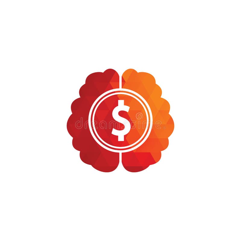 Money Brain Icon Logo Design Element. Stock Vector - Illustration of ...