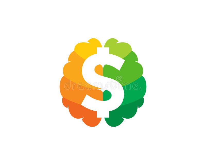 Brain Money Icon Logo Design Element Stock Vector - Illustration of ...
