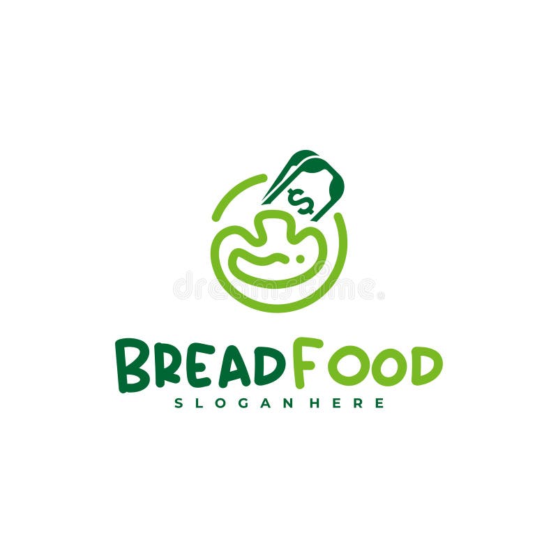 Money with Bread Logo Vector Template, Creative Bread Money Logo Design ...