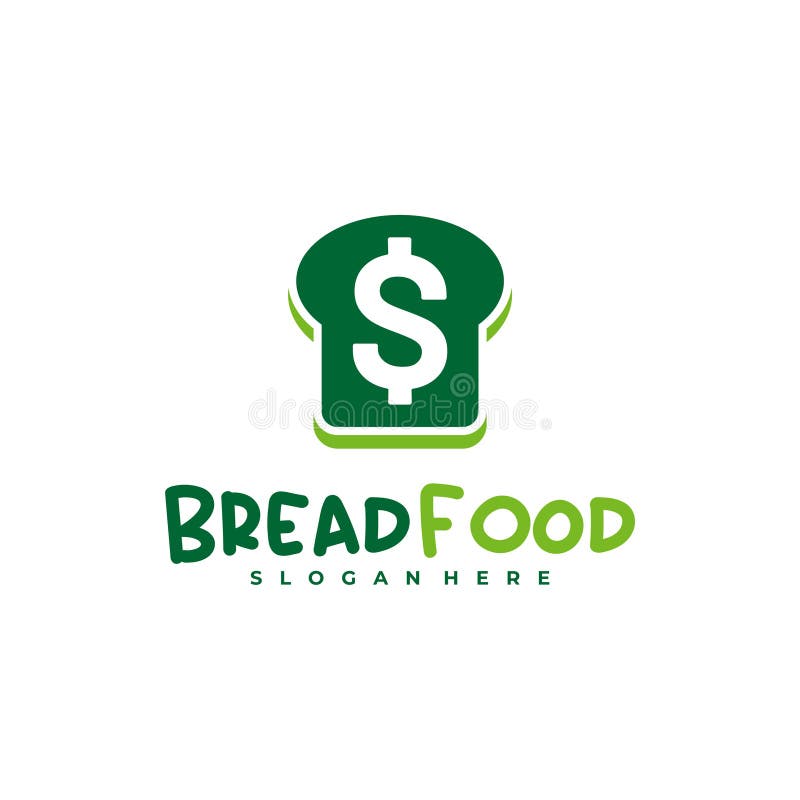 Money with Bread Logo Vector Template, Creative Bread Money Logo Design ...
