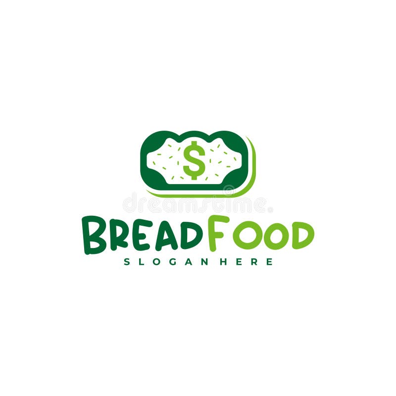 Money with Bread Logo Vector Template, Creative Bread Money Logo Design ...