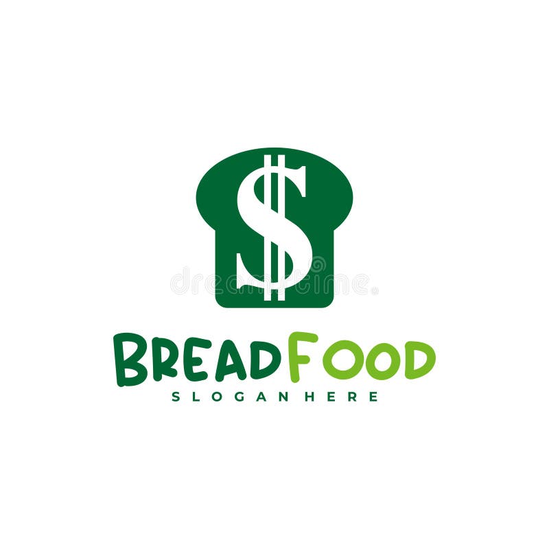 Money with Bread Logo Vector Template, Creative Bread Money Logo Design ...