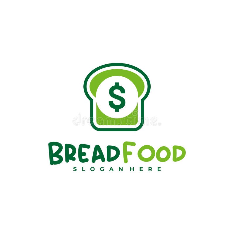 Money with Bread Logo Vector Template, Creative Bread Money Logo Design ...