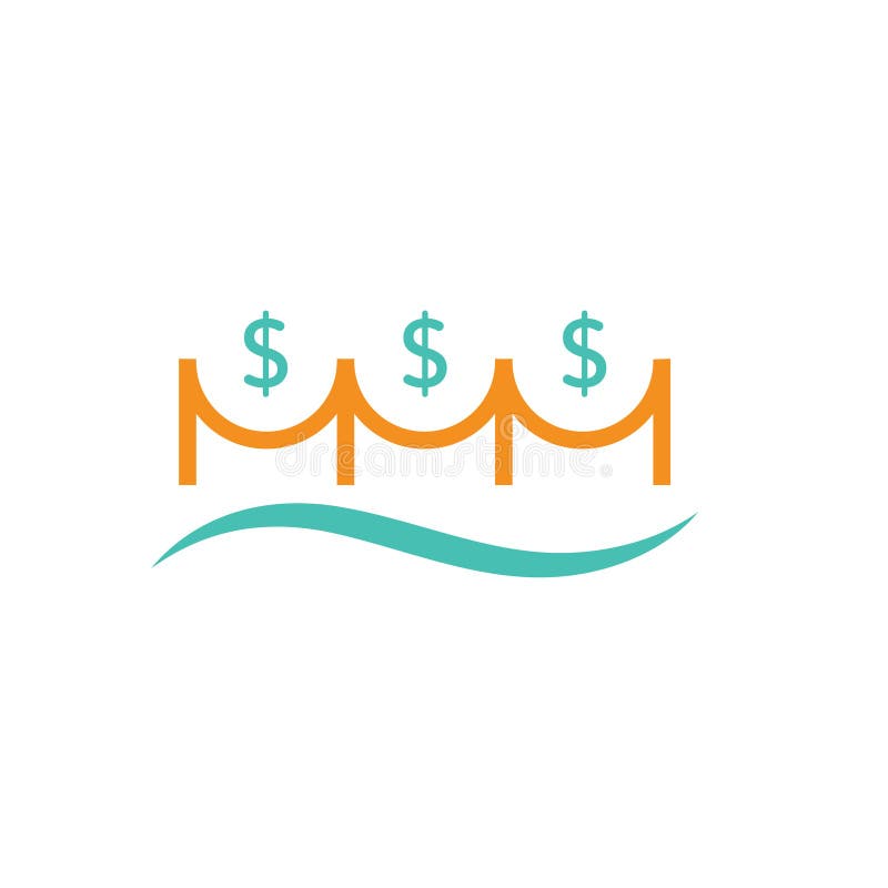 Money Bridge Wave Logo Icon Vector Concept Design Template Stock Vector ...