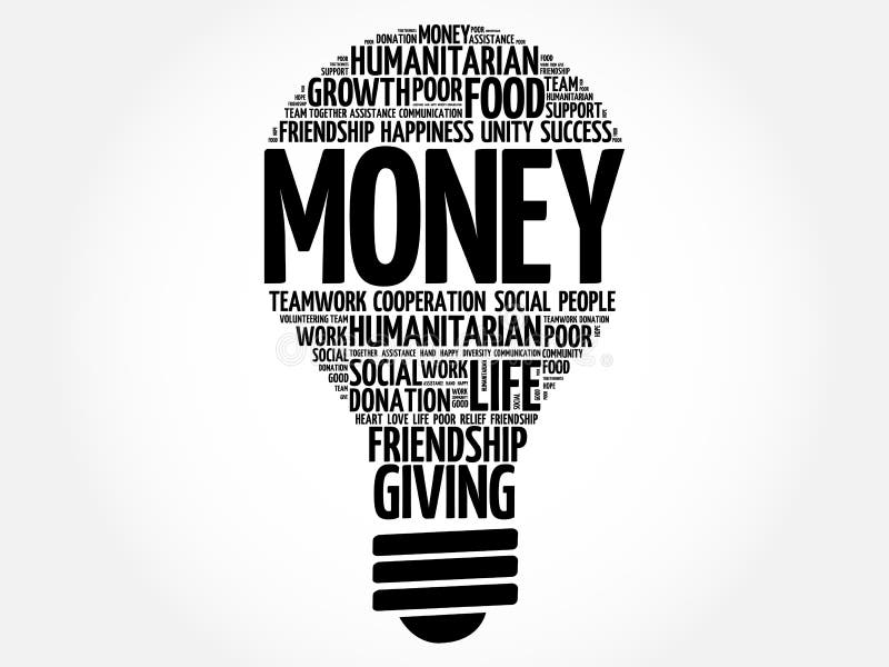 Money bulb word cloud stock illustration. Illustration of money - 205982815